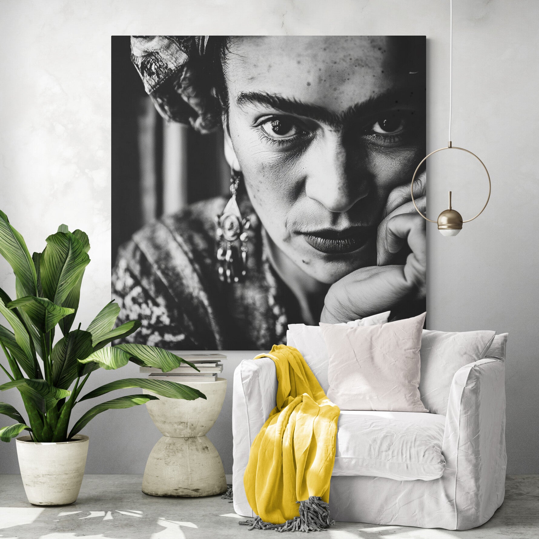 Reproduction d'art Frida Kahlo, noir et blanc - MyselfMonArt
