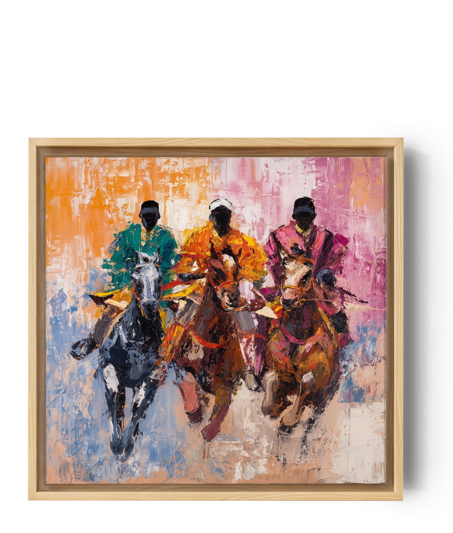 Toile contemporaine chevauchée africaine vive - MyselfMonArt